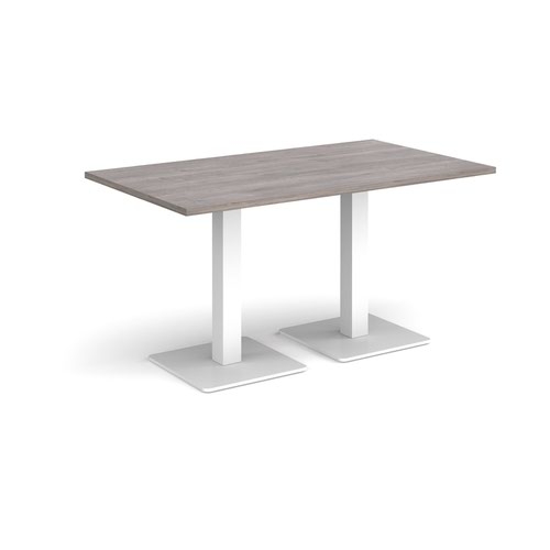 Brescia rectangular dining table with flat square white bases 1400mm x ...